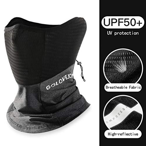 Novawo Reflective Neck Gaiters Adjustable Bandanas UV Protection Balaclavas Headwear Breathable Face Cover for Men Women