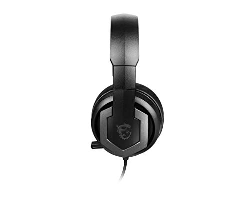 MSI Immerse GH61 Gaming Headset, Hi-Res Virtual 7.1 Surround Sound, Built-in ESS DAC & AMP, 3D Audio, Swappable Ear Cushions, 3.5mm Jack/USB, Carrying Case Included, PC/Mac/PS4/Xbox
