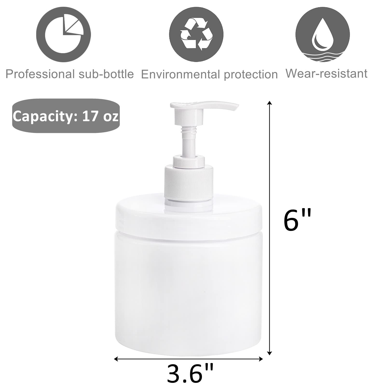 ZOOFOX 9 Pack Plastic Lotion Dispenser, 17 oz Empty Bottles with Pump, Refillable Liquid Container for Dispensing Lotions, Shampoo, Massage Oil, Dish Soap, Bathroom, Kitchen Sink