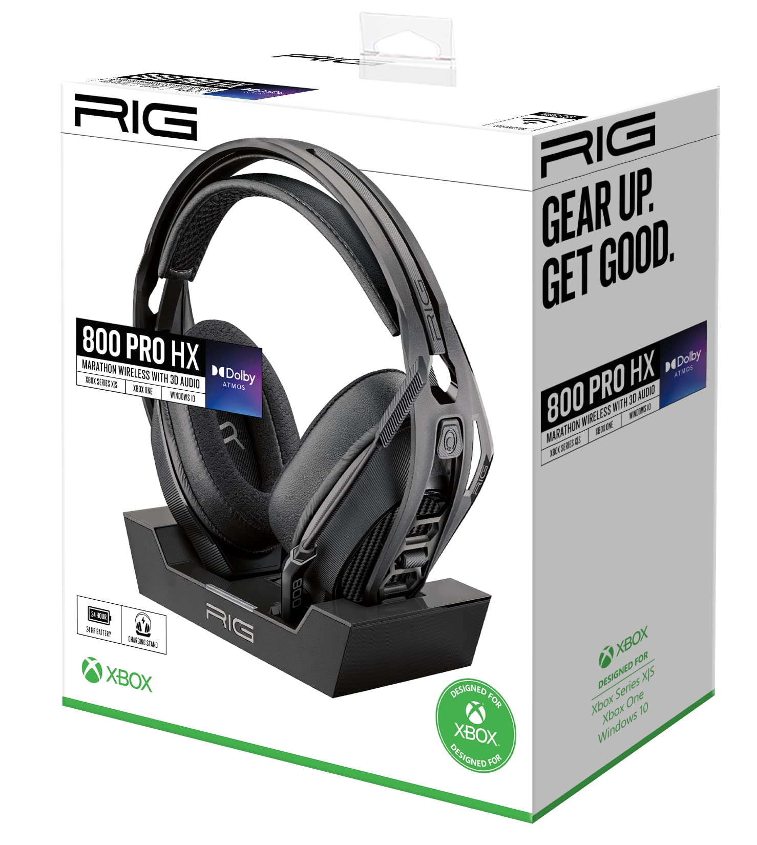 RIG 800 PRO HX Wireless Headset and Multi-Function Base Station for Xbox Series X|S, Xbox One, Windows 10/11 PCs - with Dolby Atmos for Headphones 3D Surround Sound - 24 Hour Battery