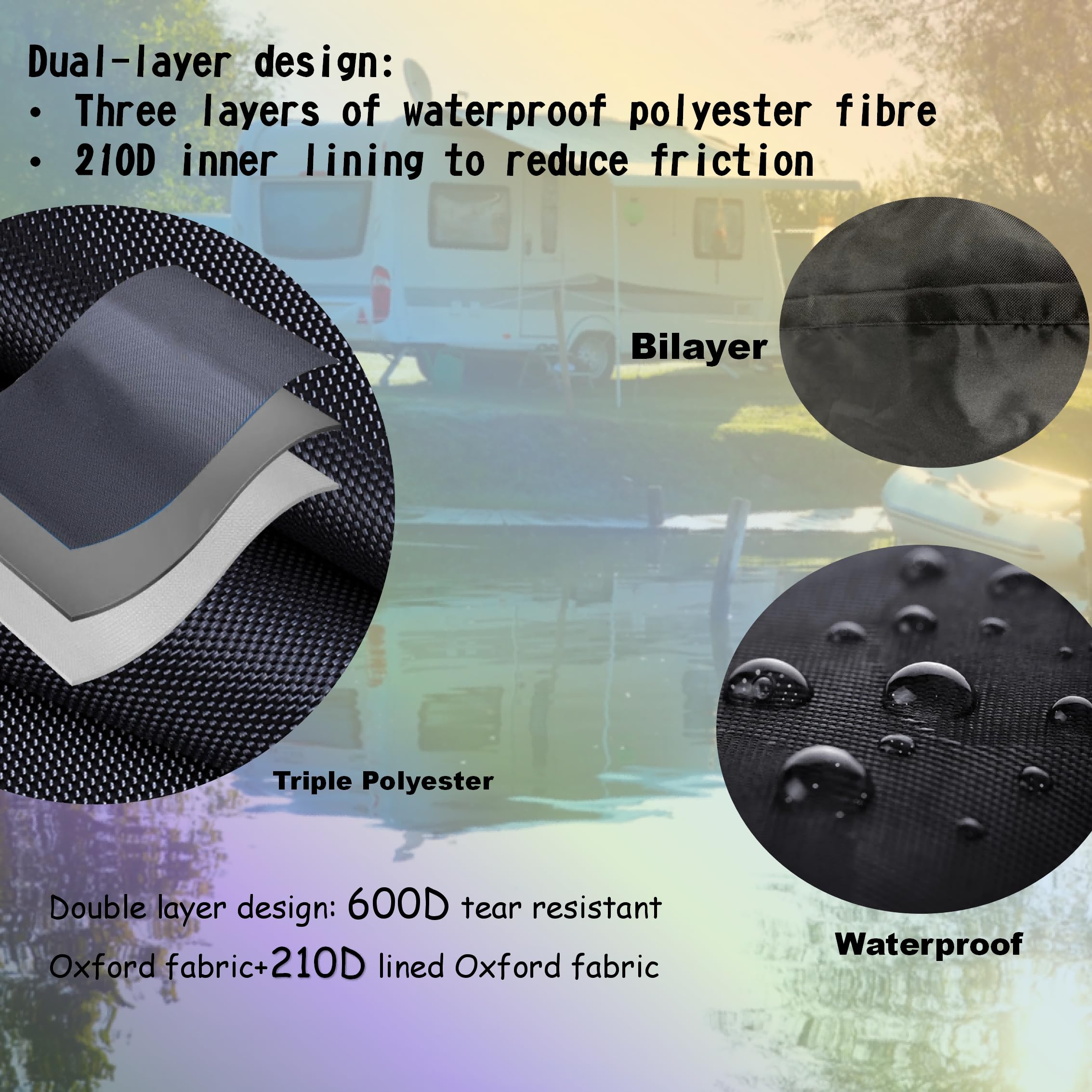 NGB Outdoor Generator Cover for 3700-7250W Inverter Generators Made of 600D+210D Double Layer Heavy-Duty Waterproof Fabric With Visible Operating Window Generator Running Cover 24.8"Lx20.2"Wx20.8"H .