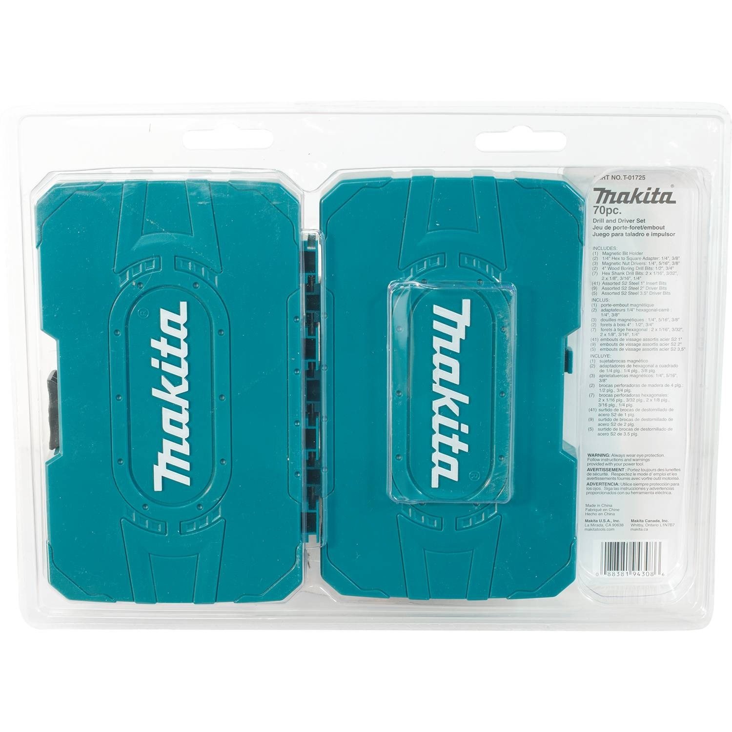 Makita CT232 12V max CXT® Lithium-Ion Cordless 2-Pc. Combo Kit (1.5Ah) & T-01725 Contractor-Grade Bit Set, 70-Pc.