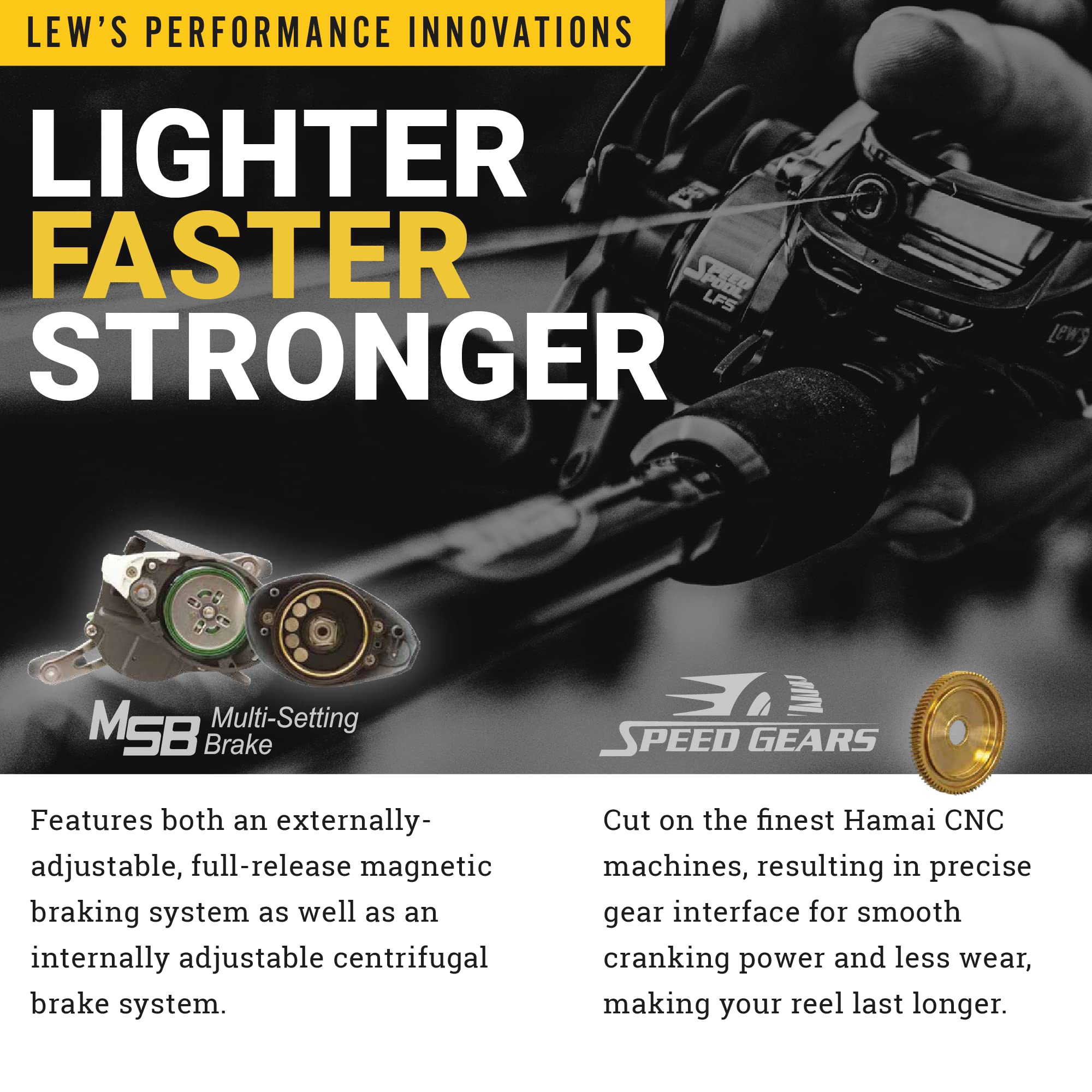 Lew's Tournament MP Baitcast Fishing Reel, Right-Hand Retrieve, 7.5:1 Gear Ratio, 10 Bearing System with Stainless Steel Double Shielded Ball Bearings