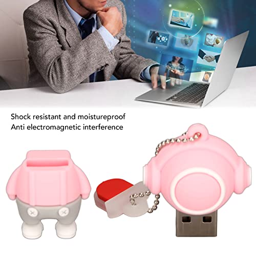 Zyyini USB Flash Drive, Cartoon Style USB2.0 Flash Drive High Speed Memory Thumb Stick for PC Computer Laptop, Plug Play, Cartoon Decorative Doll for Gift(Pink 128G)
