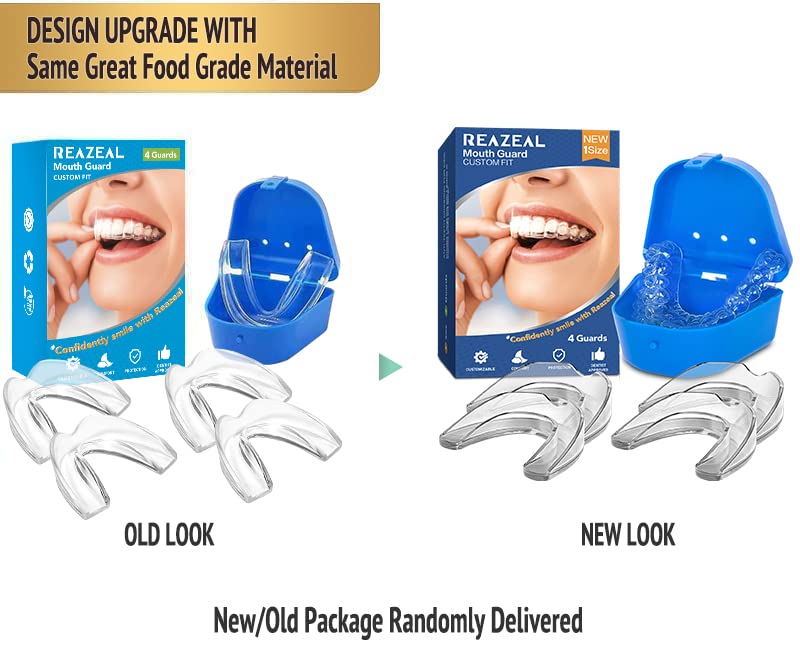 Mouth Guard for Grinding Teeth at Night: Moldable Dental Guard for Sleeping 4 Pack/One Size