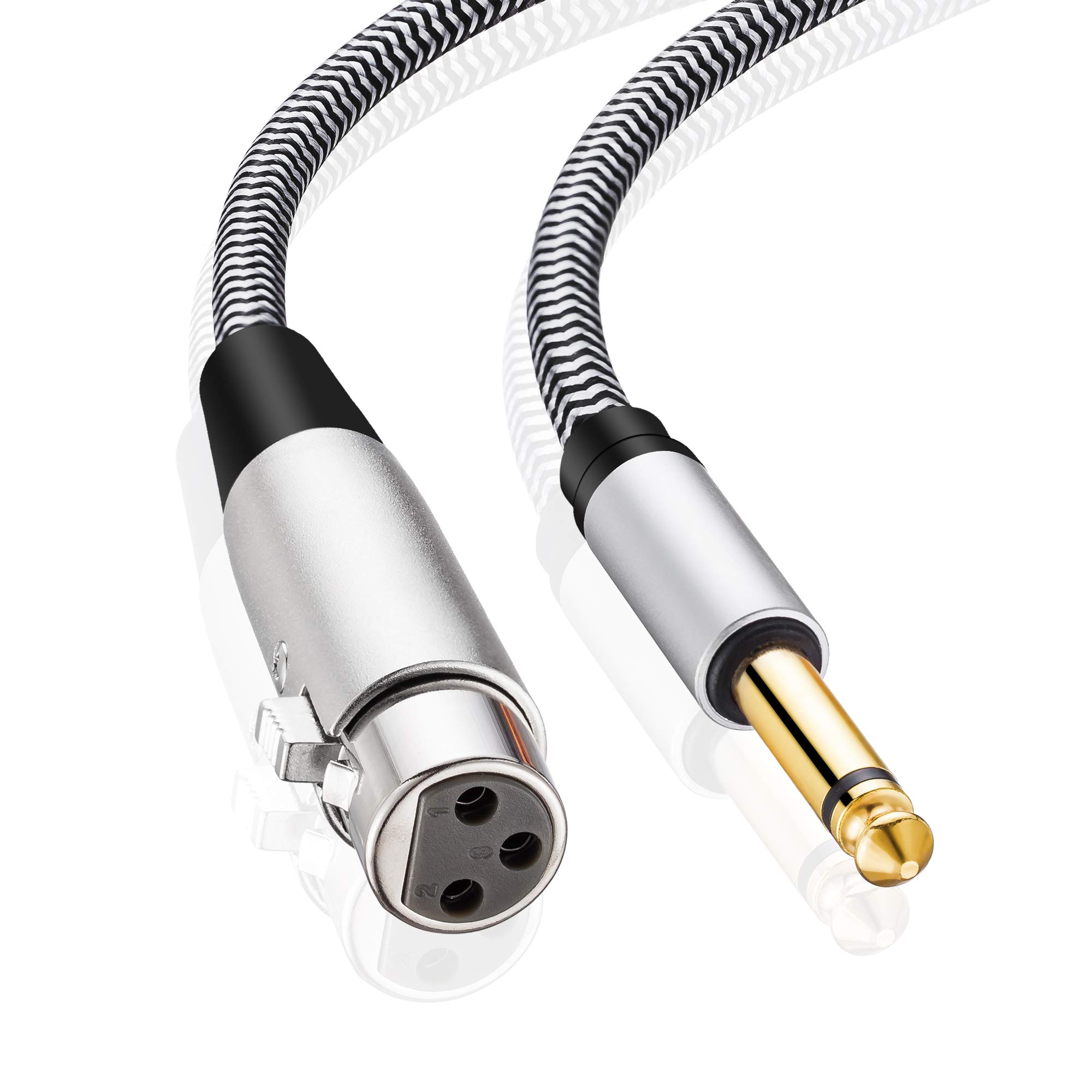 MORELECS XLR to 1/4 TS Microphone Cable 6 Feet, 1/4 to XLR Unbalanced XLR Female to 1/4 (6.35mm) Cable Heavy Duty Microphone Cable