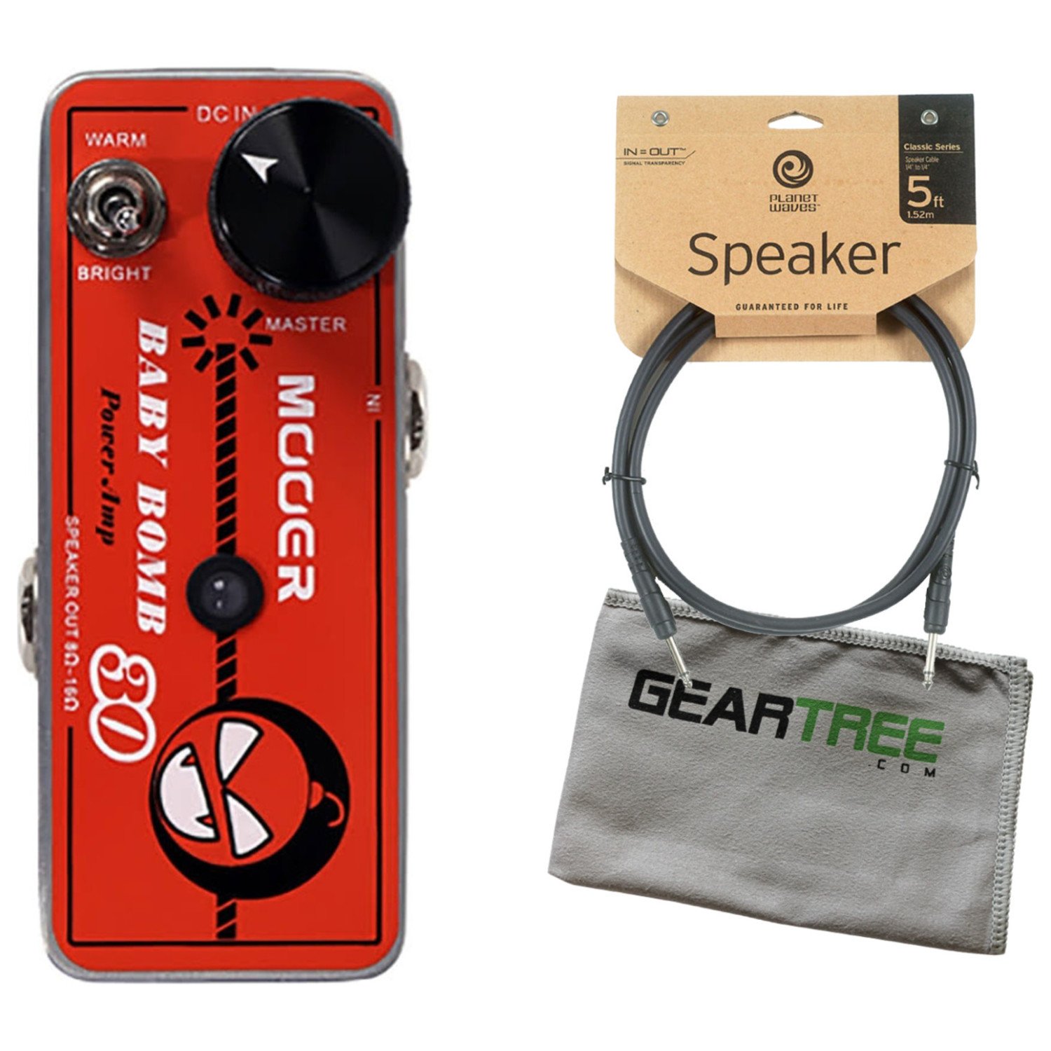 Mooer Baby Bomb 30 Digital Micro Power AMP w/Speaker Cable and Geartree Cloth