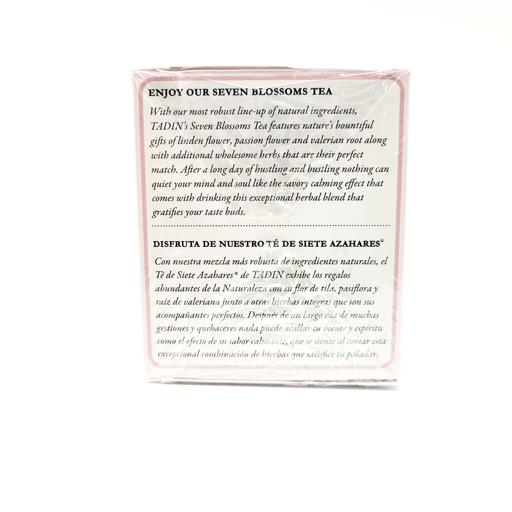 Tadin Herbal Tea Siete Azahares / Seven Blossoms. Calming, Soothing & Caffeine Free Blend. 24 Bags. 1.01 Oz - Pack of 3
