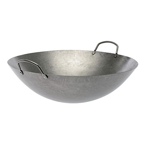 Town Steel Cantonese Wok with Loop Handles - 16"Dia x 4 3/4"H