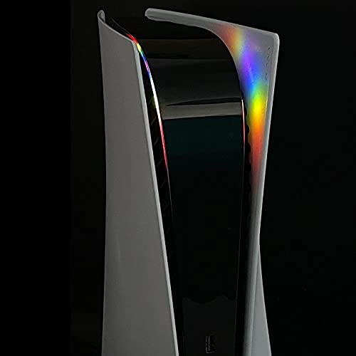 Power Light Decal and Underlay Sticker Combo for PS5 Playstation 5 (Double Rainbow)
