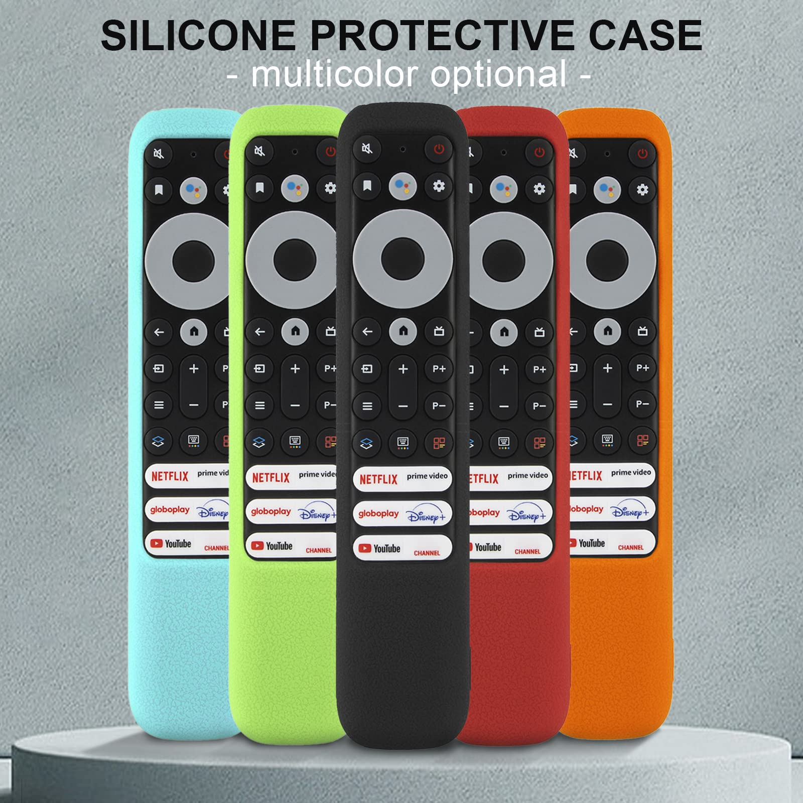 Luminous Blue Remote Case for TCL RC902V FMR1, RC813 FMB1 Smart Voice Remote Control Shockproof Washable Skin-Friendly Anti-Lost Remote Cover with Loop (Glow in Dark Blue)
