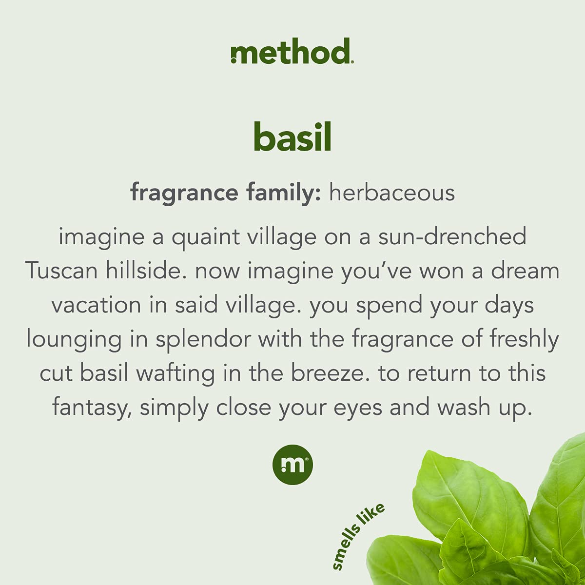 Method Gel Dish Soap, Basil, Biodegradable Formula, Tough on Grease, 18 fl oz (Pack of 6)