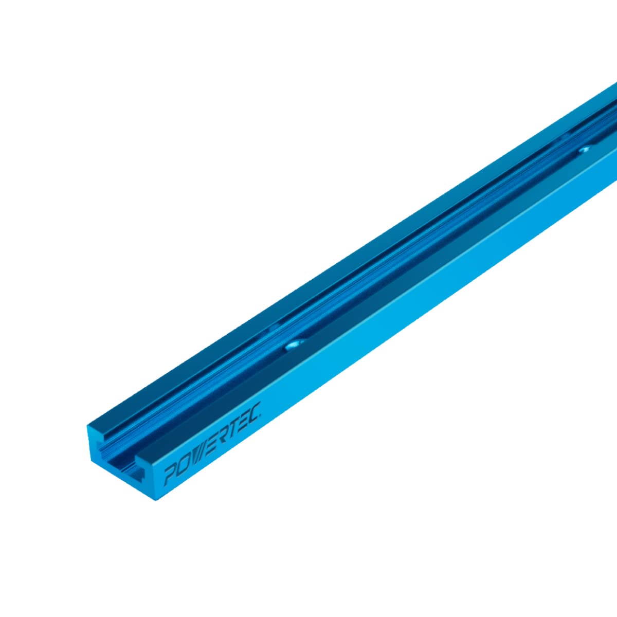 POWERTEC 71067V 48 Inch Double-Cut Profile Universal T-Track with Predrilled Mounting Holes, 1PK, Aluminum T Track for Woodworking Jigs and Fixtures, Drill Press Table, Router Table, Workbench
