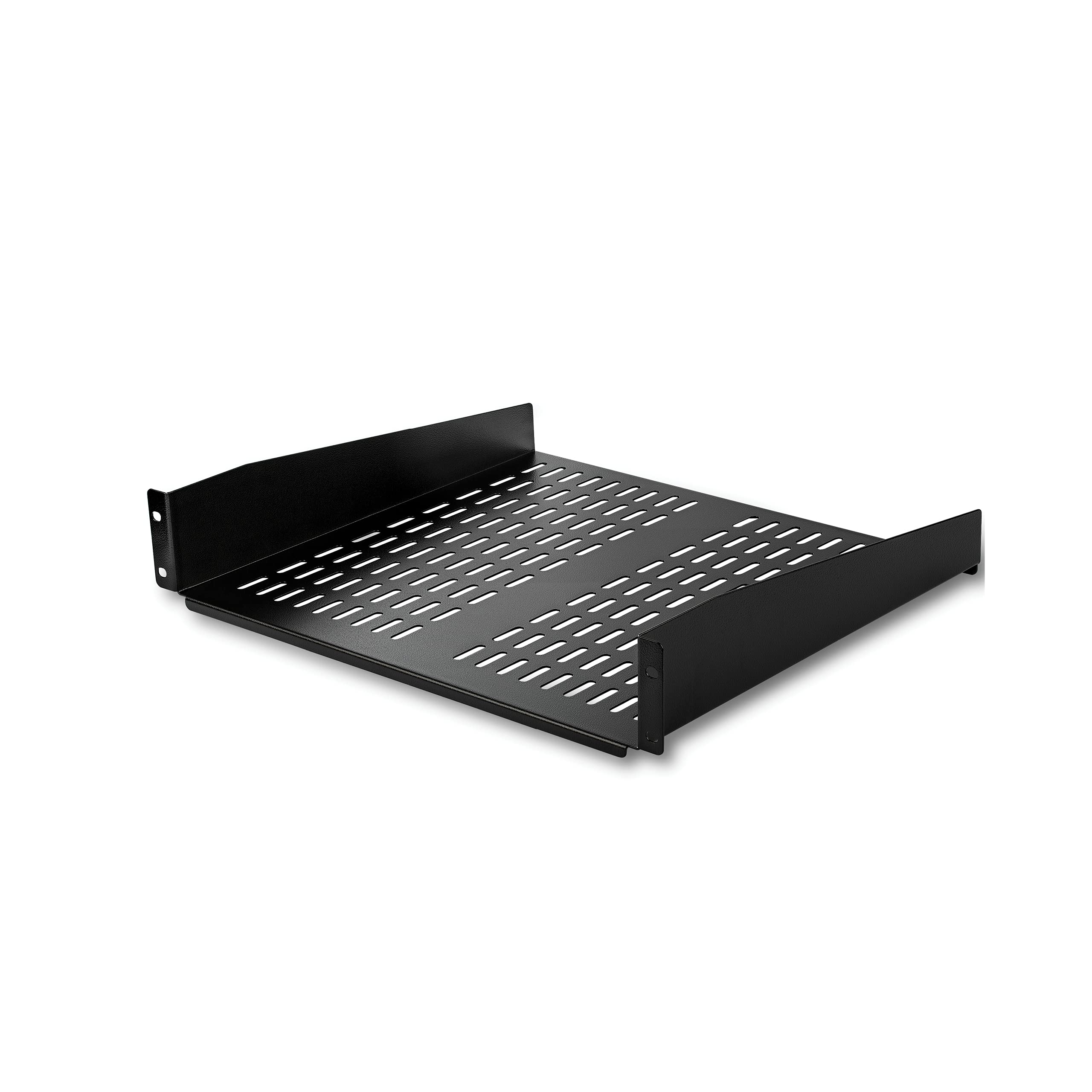 StarTech.com 8 Outlet Horizontal 1U Rack Mount PDU Power Strip & 1U Server Rack Shelf - Universal Vented Rack Mount Cantilever Tray, Black & 2U Server Rack Shelf - Universal Vented Rack