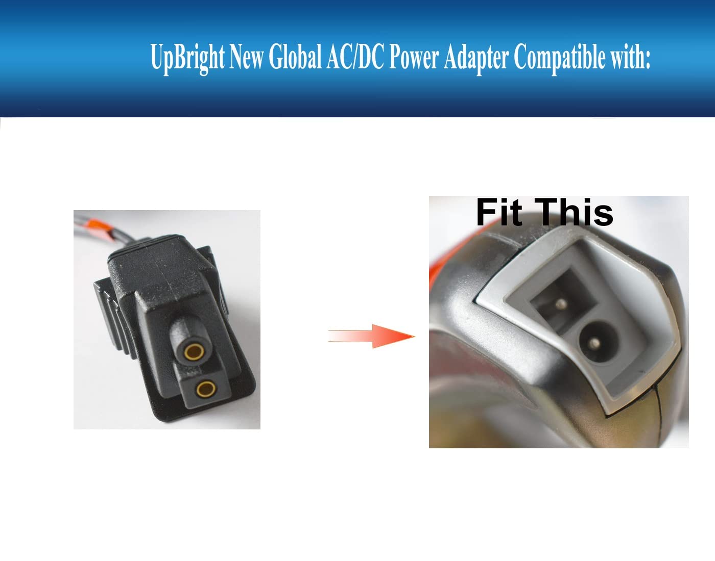 UpBright 10V AC/DC Adapter Compatible with Royal Dirt Devil BD30010 BD30010FDI QuickFlip 8V Lithium Ion Battery Cordless Vacuum Cleaner 440009122 ZD6E100040US ZD6E100030US YLJX1B-T100030 Power Charger