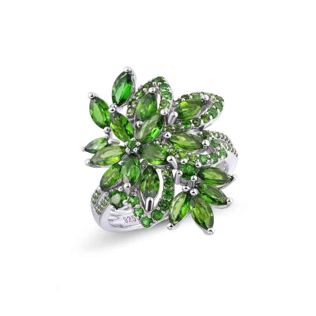 supermodel Natural Chrome Diopside Gemstone Rings 925 Sterling Silver Handmade Gem Ring Mother Gift for Women Size 10