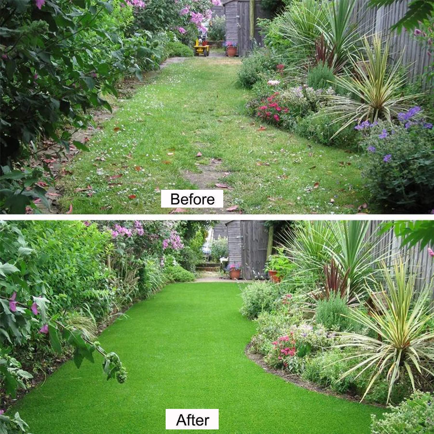 LOMANTOWN Artificial Grass Rug Fake Grass Pad 2 x 6 FT Patio Fake Turf Grass Area Rugs with Drainage Hole for Balcony, Garden, Deck, Dog Pee Pad