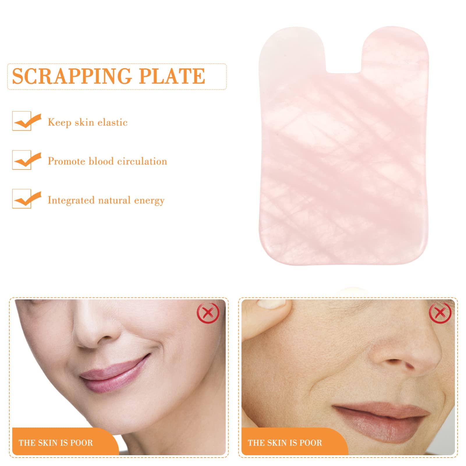 Lurrose Sheetrock Tools Natural Rose Massage Scrapping Board Face and Body Massager Piece Skin Care Tools Massagers