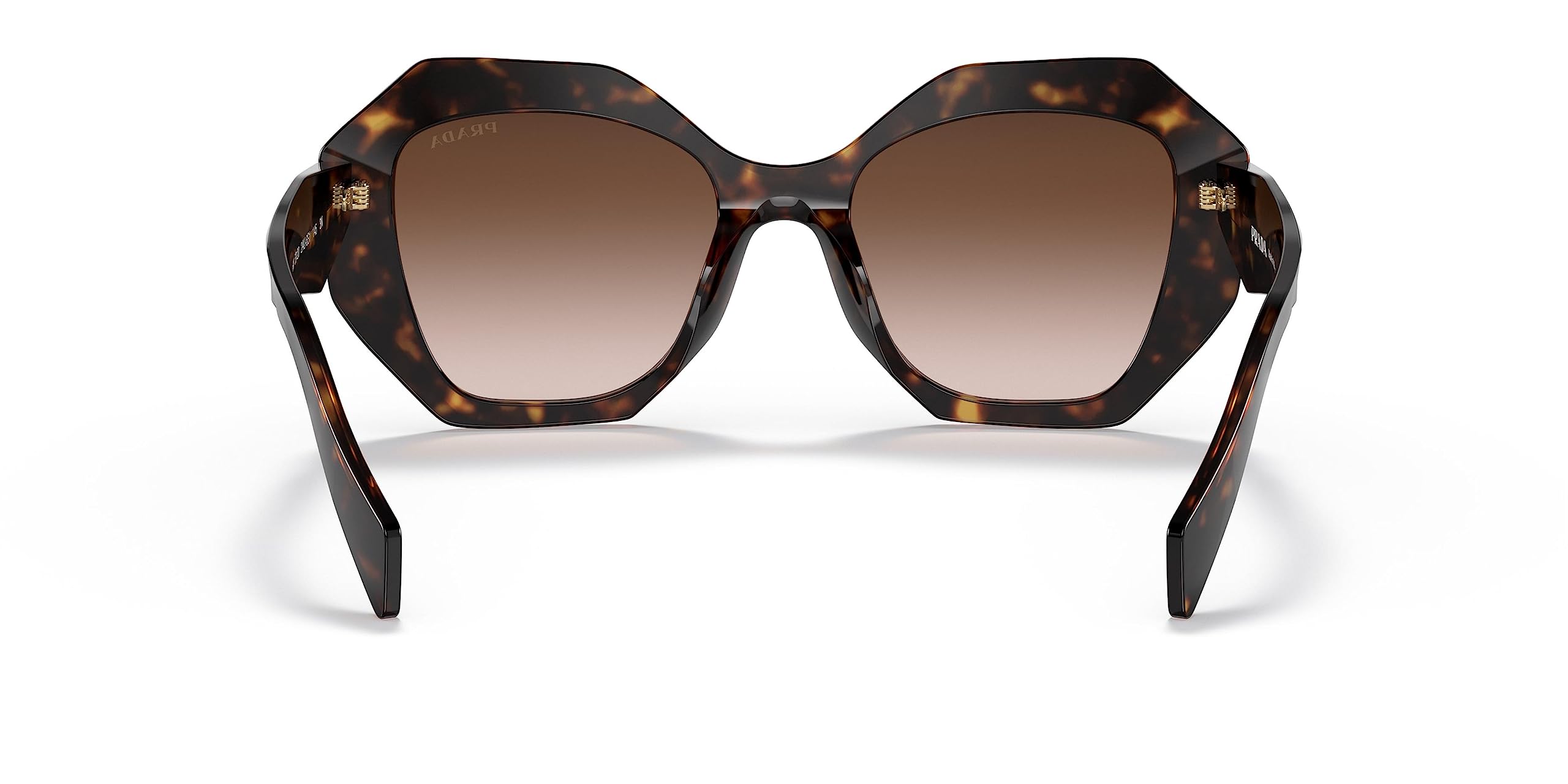 Prada PR 16WS 2AU6S1 Tortoise Plastic Geometric Sunglasses Brown Gradient Lens