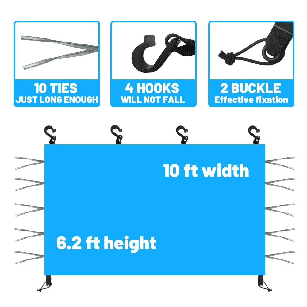 MQoutdoor 10x10 Canopy Sidewalls, Side Walls for 10x10 Pop up Tent, Side Tent Panels Sunwalls, Sky Blue, 10x10ft