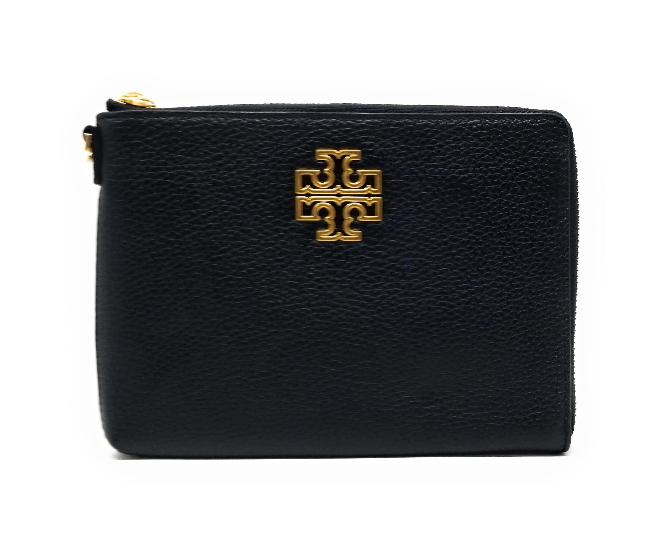 Tory Burch Wristlet Britten Large Zip Pouch (Black)