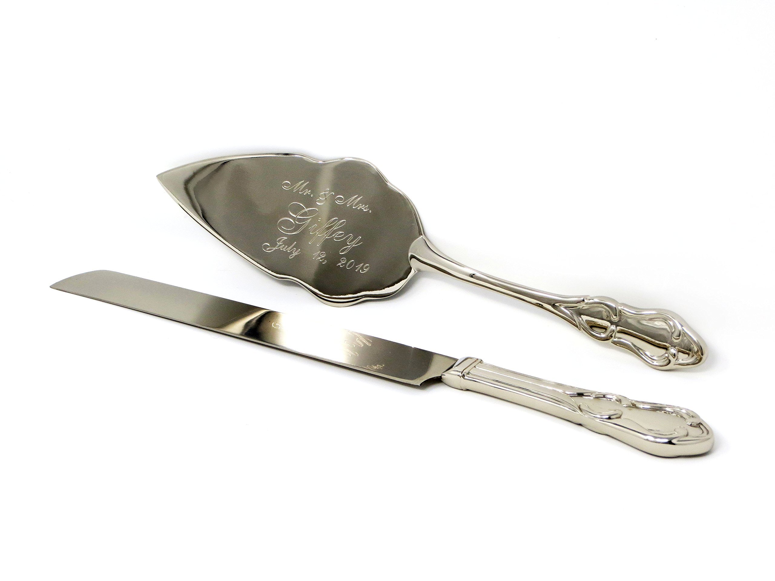 Personalized Wedding Cake Server and Knife Set- Wedding Gift- Wedding accessory- Bridal Shower- Rehearsal