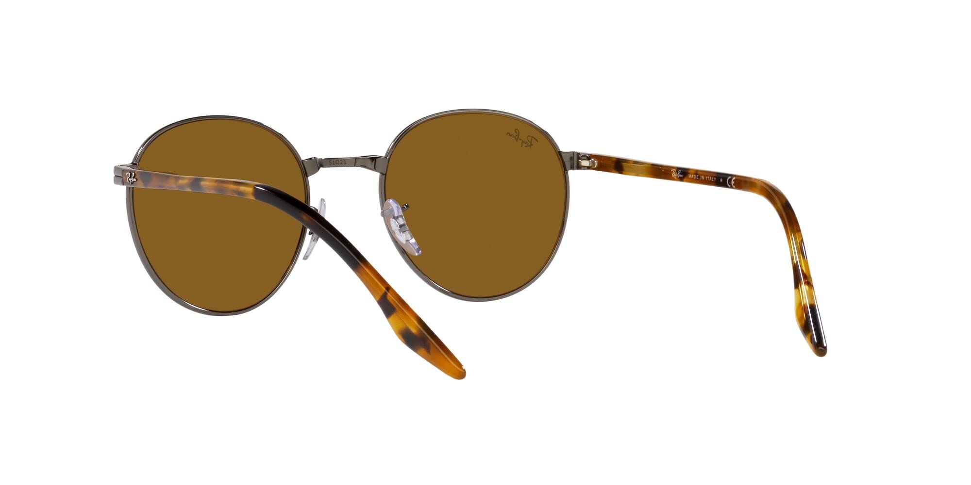 Ray-Ban RB3691 Round Sunglasses, Gunmetal/Polarized Blue, 48 mm