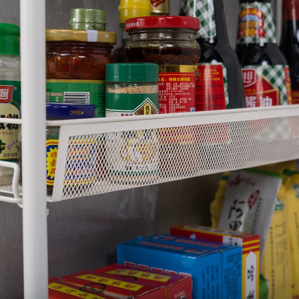 Mobile Shelving Unit Organizer, Slim Slide Out Pantry Storage Rack for Narrow Spaces Rolling Utility Cart Tower Rack Slim Storage Cart