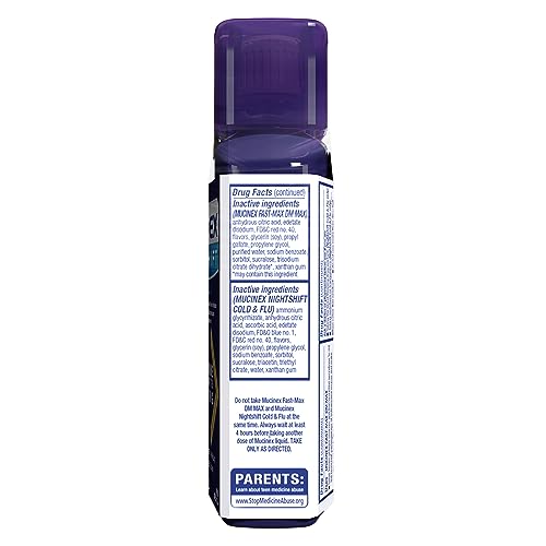 Mucinex FastMax DM Max Cold & Flu Liquid - Thins Mucus, Relieves Cough, Chest Congestion, Pain, Fever, Sneezing, Sore Throat, Runny Nose
