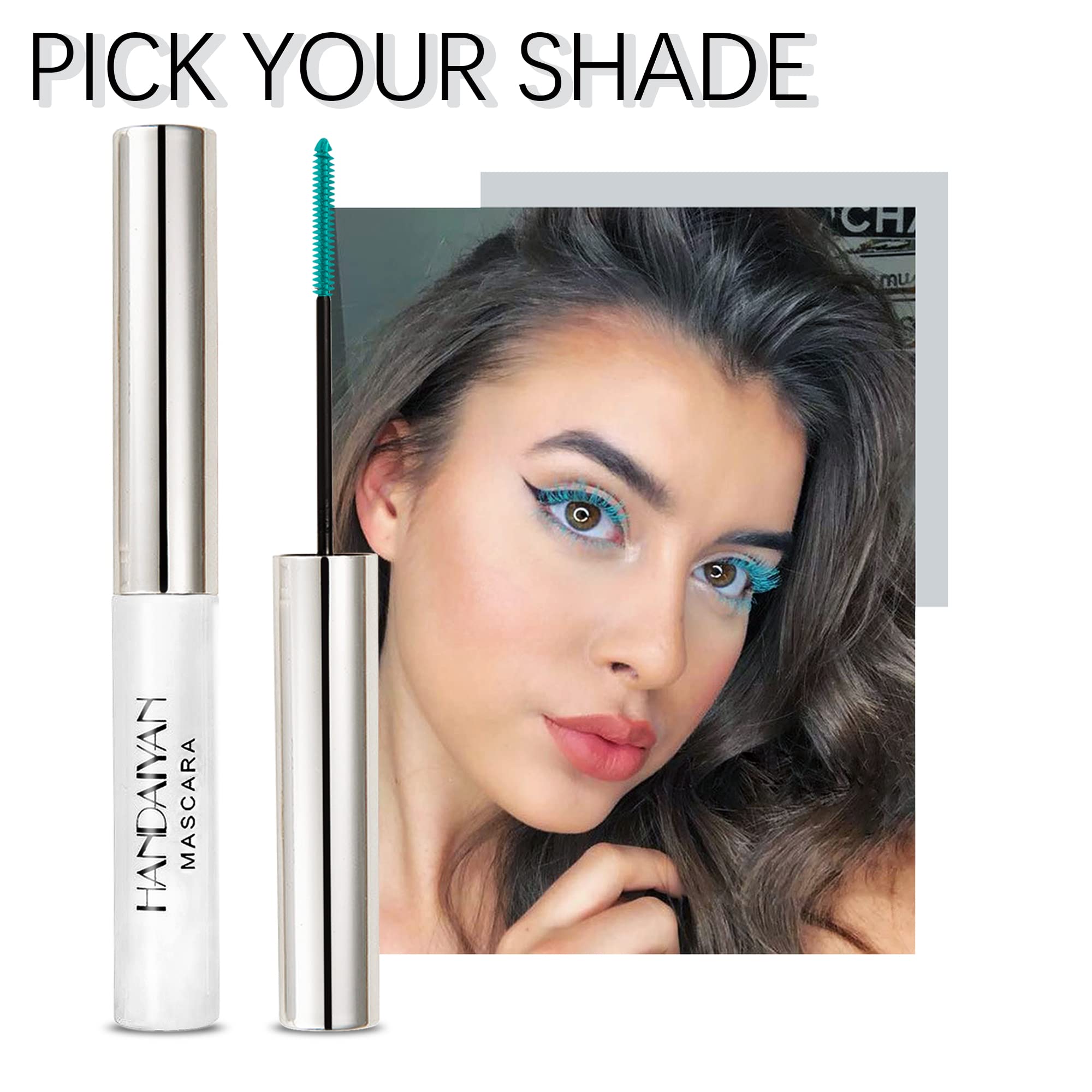 Witcrskm Mascara Makeup For Women, Colorful Mascara (2#White)