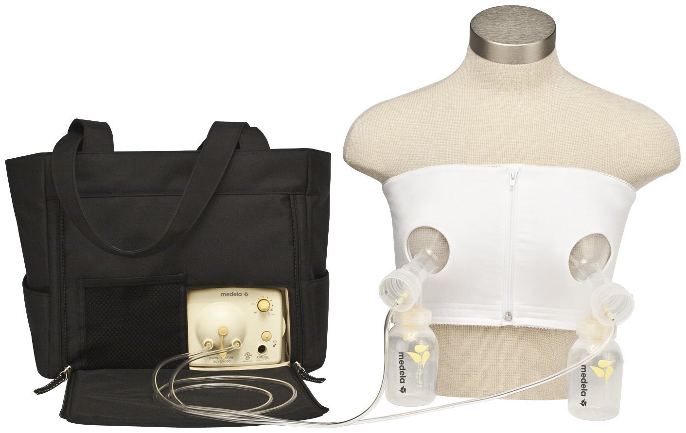 Medela Easy Expression Bustier Hands Free Pumping Bra Size Medium White