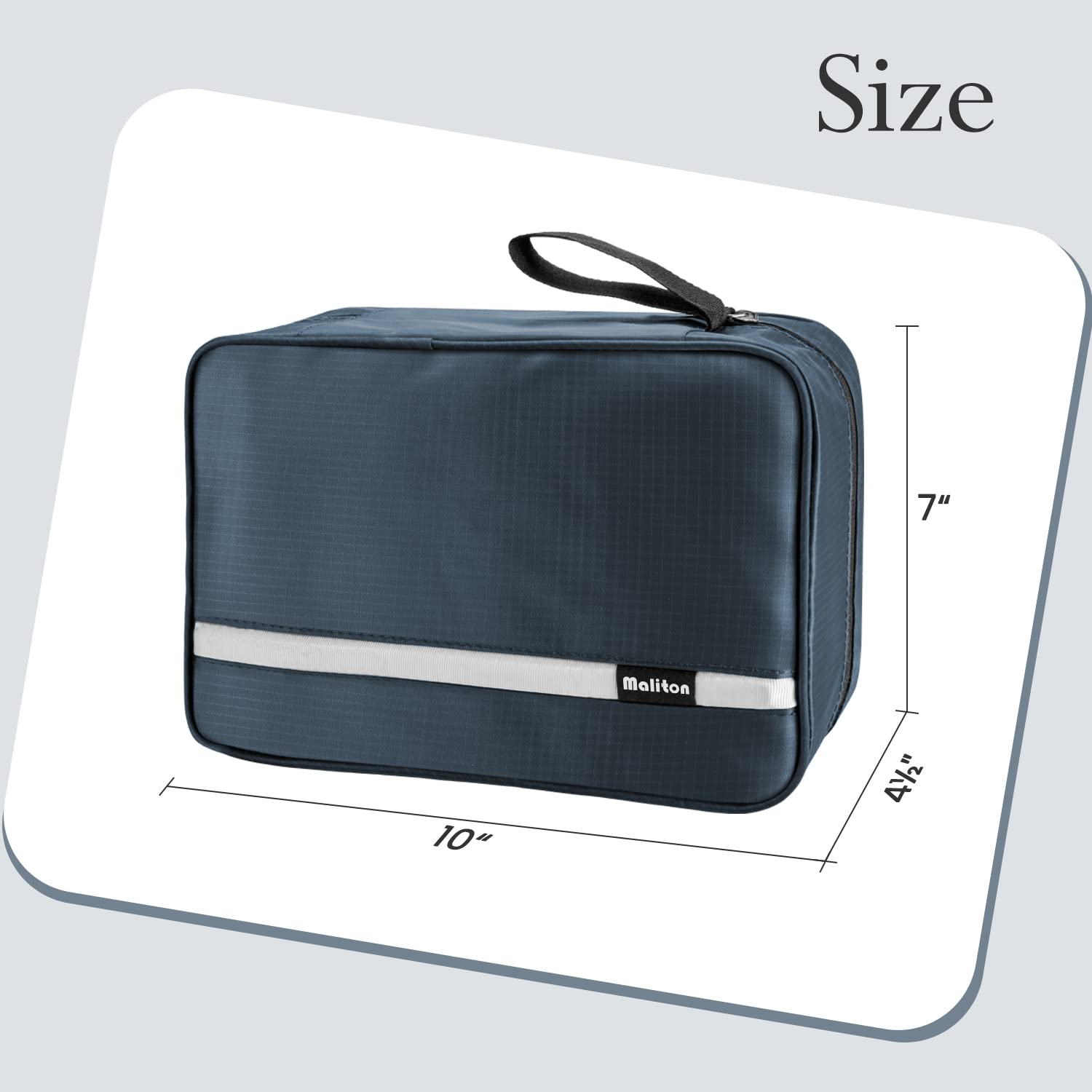 Maliton Hanging Toiletry Bag | Compact Travel Toiletry Bag for Men/Women | Foldable Mens Hygiene Bag with 4 Compartments| Waterproof Travel Bathroom Bag (Navy Blue)
