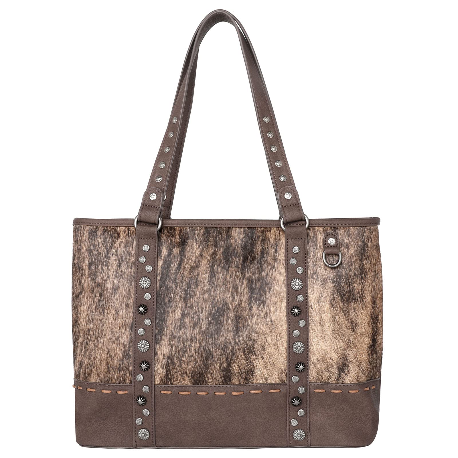 Trinity Ranch Hair on Cowhide Leather Large Tote Bag and Handbag for Women Western Shoulder Bag TR140G-8317CF
