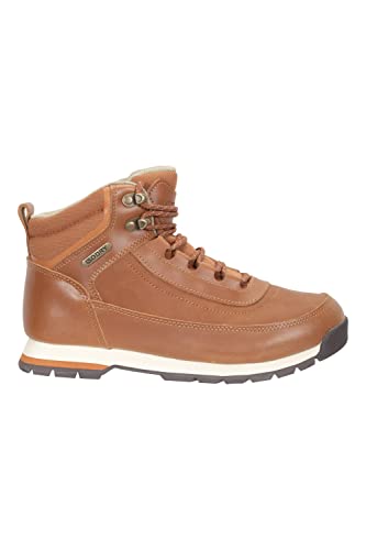 Mountain Warehouse Womens Outdoor Leather Boots - Breathable Shoes Brown Womens Shoe Size 8 US