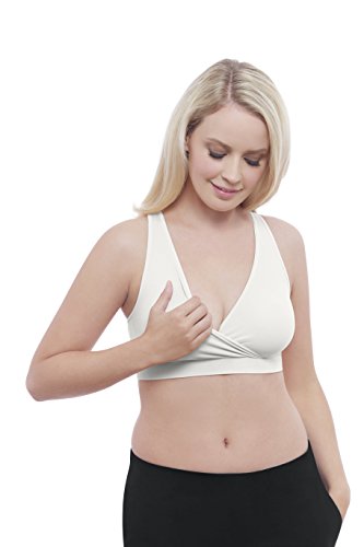 Medela Nursing Bra for Sleep and Breastfeeding, Crisscross Front, Racerback Bra, Four-Way Stretch Fabric, Easy to Care and Maintain, Oeko-Tex Certified, White, Large