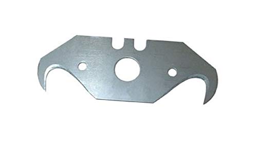 Zeluga DHB100BP 100 pieces Utility Deep Hook Blades with Round Hole Carbon Steel Hook Razor Blades Knife Blades for Roofing and Carpet