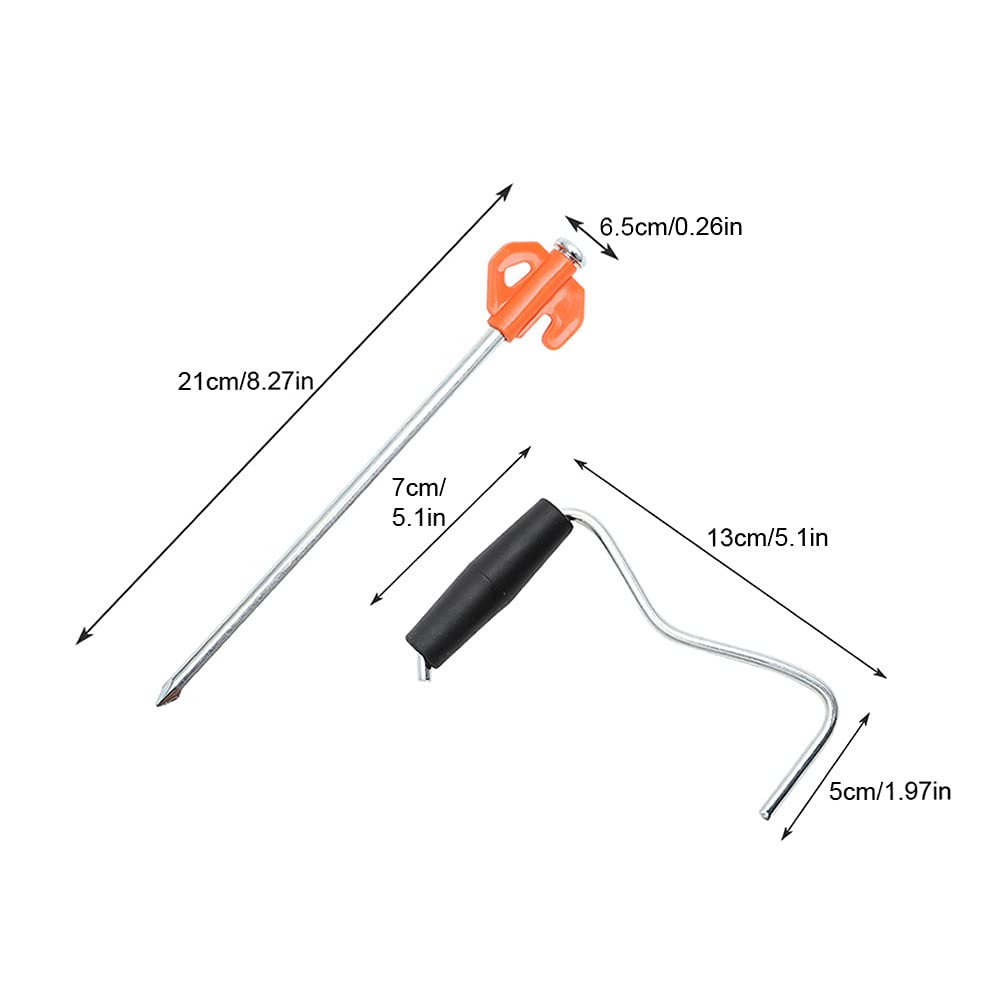 Saycker Camping Universal Outdoor Ground Spike Tent Pegs with Nail Puller Trampoline