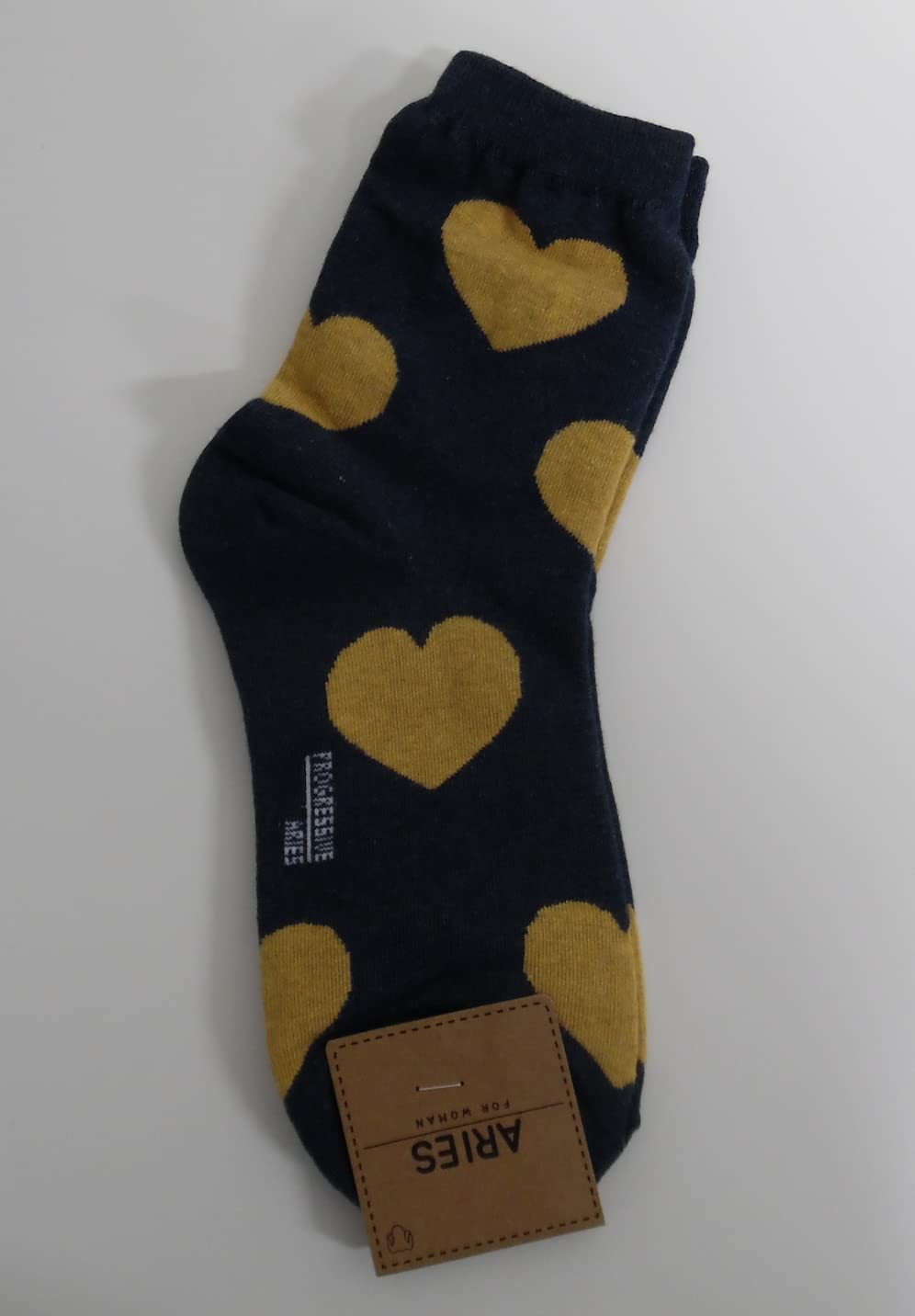 RJ Women's Socks with Sweet heart design- 4 Pairs set-Made in Korea, White/Gray/Black/Navy, SW2201