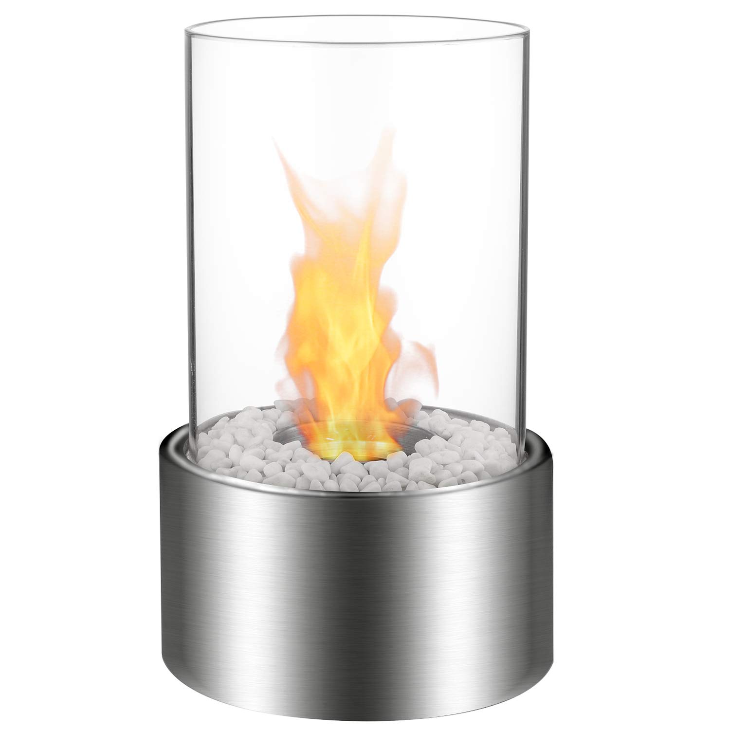 Regal Flame Eden Ventless Tabletop Portable Bio Ethanol Fireplace in Stainless Steel
