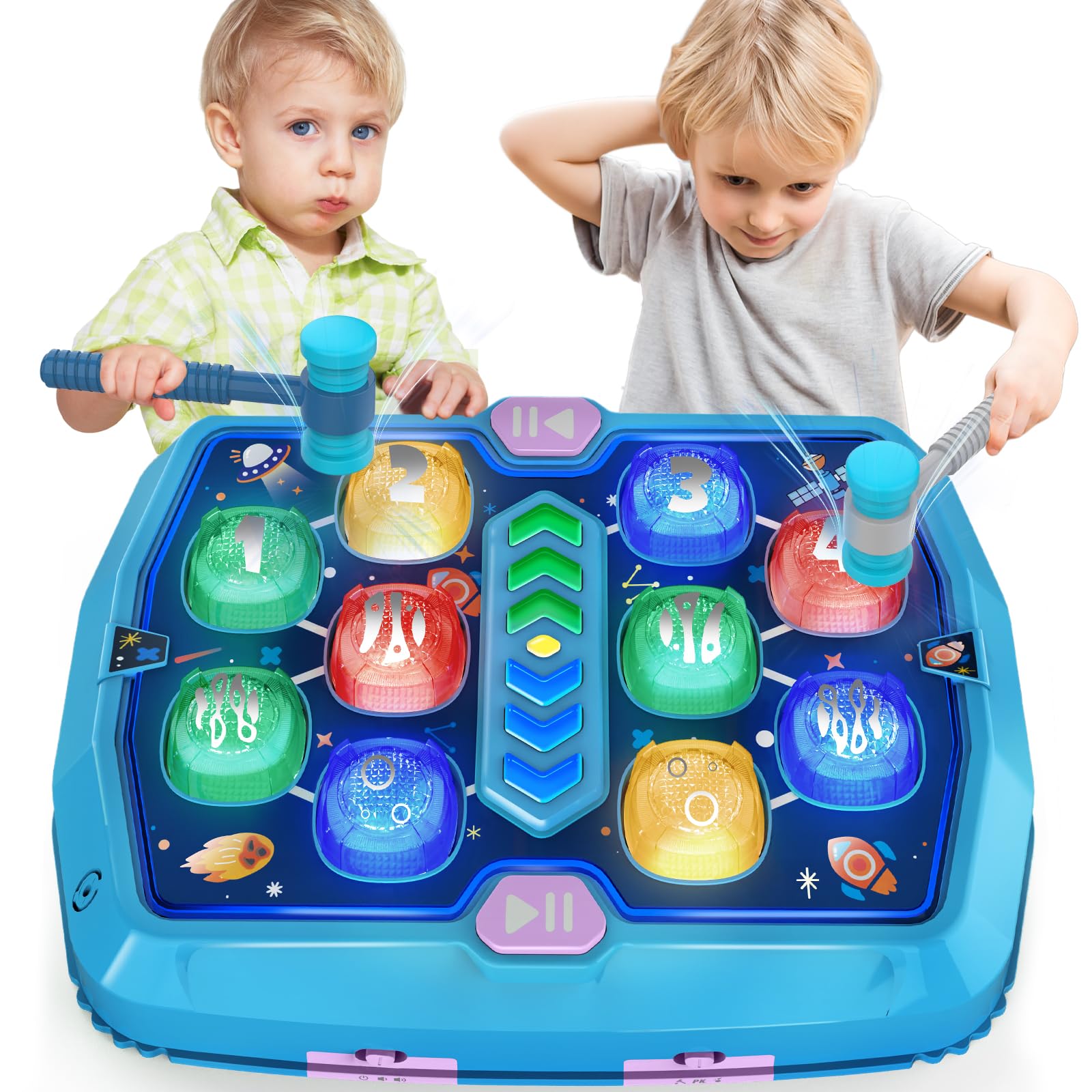 Toys for 3+ Year Old Boys, Learning, Interactive Educational, Early Developmental Toy with 3 Modes, 2 Hammers, Pounding Toys for Age 3 4 5 6 7 8 9+ Year Old Boys Girls Kids Toddlers