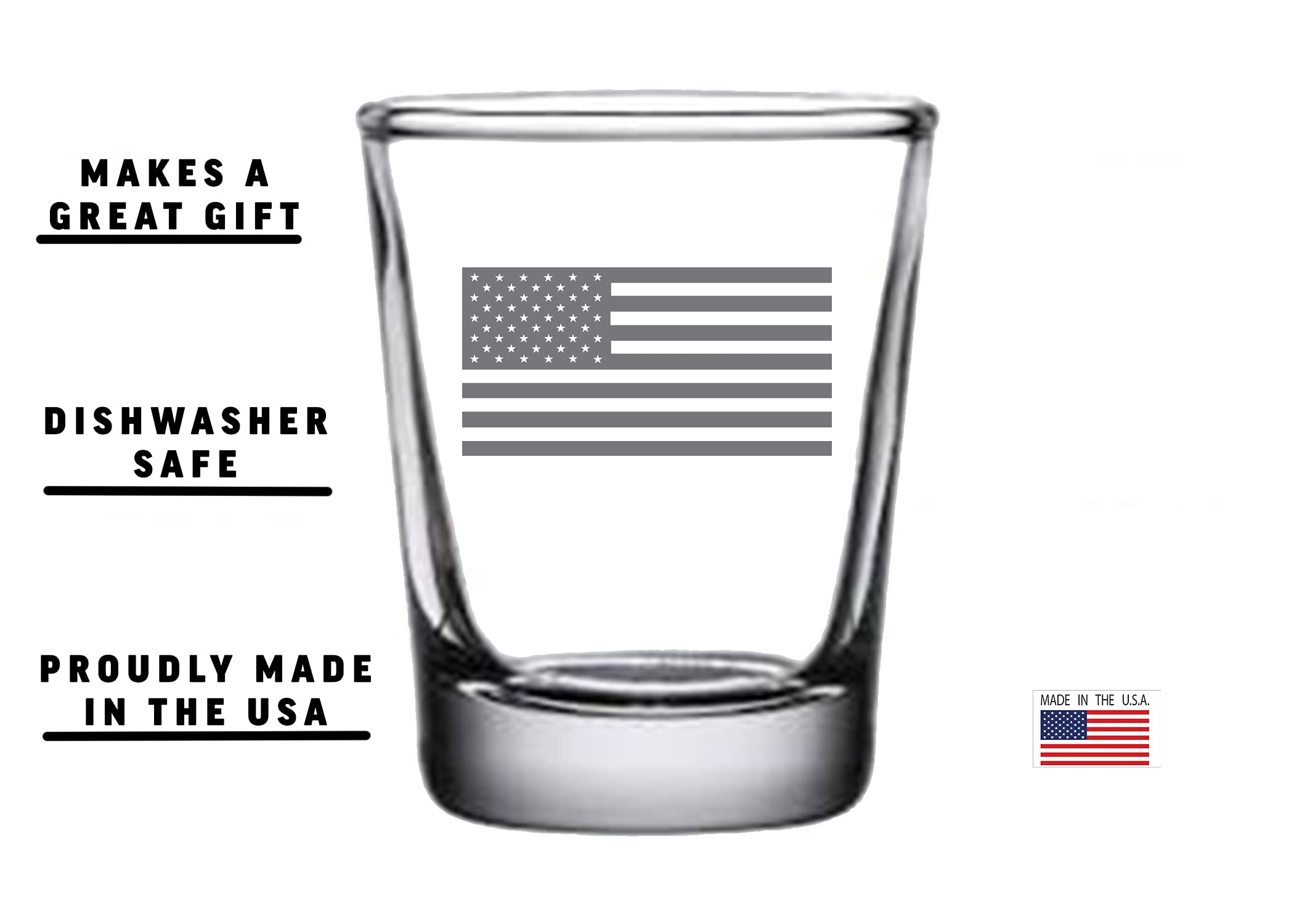 Rogue River Tactical USA Flag Subdued Shot Glass Gift For Military Veteran or Patriotic American