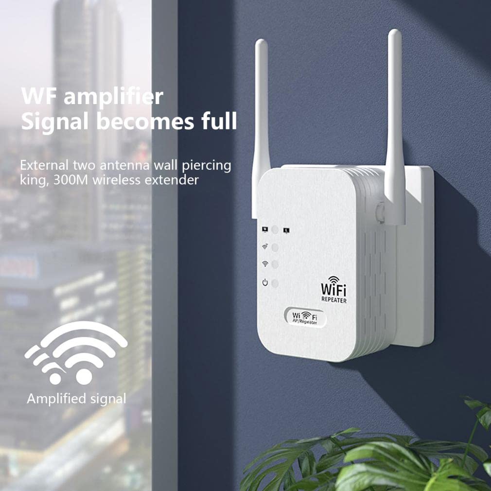 WiFi Extender Signal Booster - Wireless Internet Repeater - Long Range Amplifier with Ethernet Port - Wireless Signal Repeater with Ethernet - for Home Hotels Apartments Indoor Office