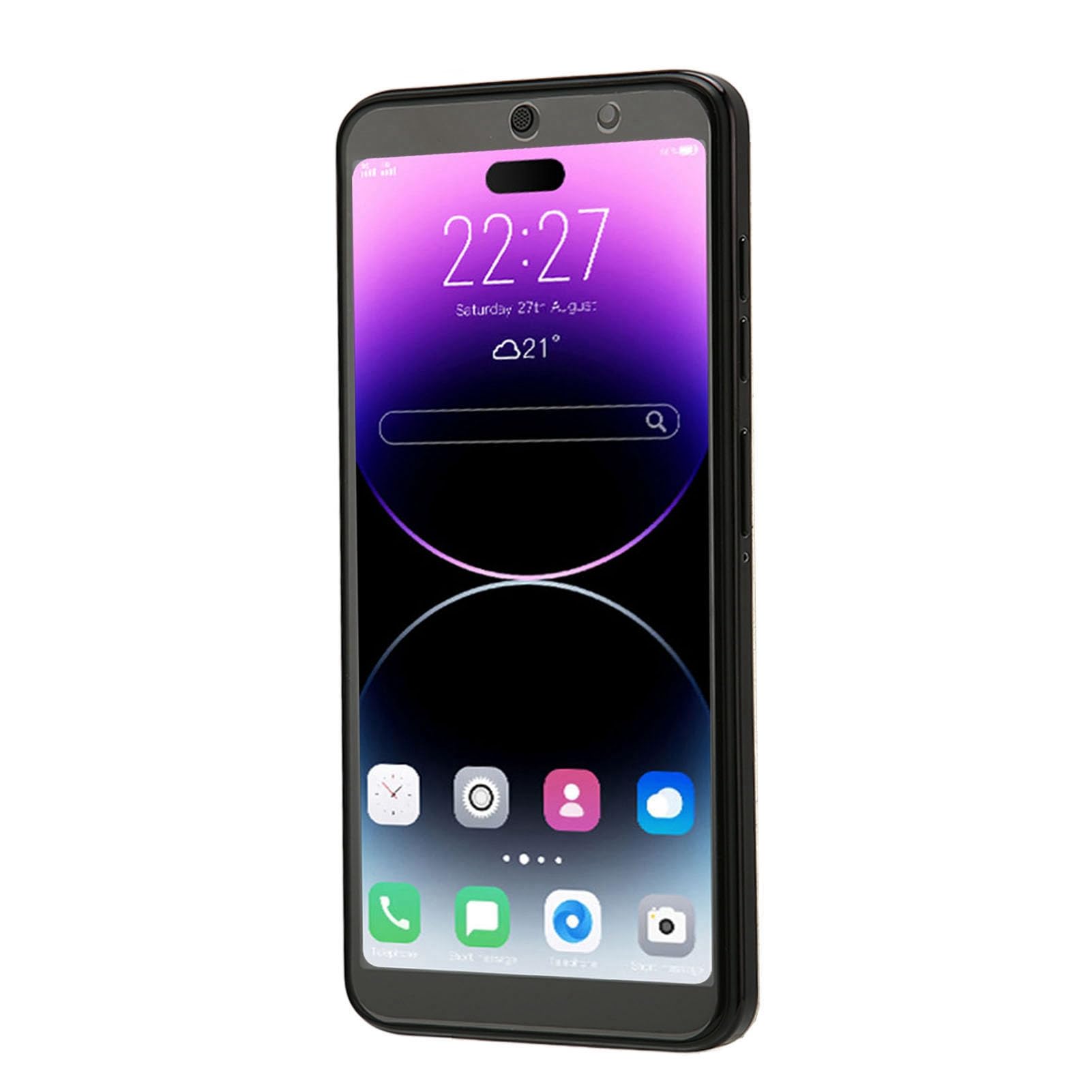 Luqeeg Unlocked Android11 Cell Phone, I14promax Smartphone, with 6.1in HD Screen, 4G Mobile Phone, Dual Sim, 4GB RAM 64GB ROM, 8MP + 16MP, 7000mAh, BT, FM, WiFi, GPS, Black (US Plug)