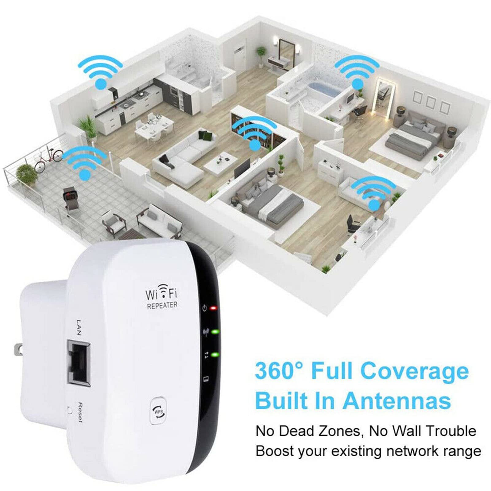 WiFi Extender, 2022 WiFi Extenders Signal Booster for Home Office Outdoor, Wireless Internet Repeater Up to 3000sq.ft, Portable WiFi Range Extender, Long Range Amplifier with Alexa