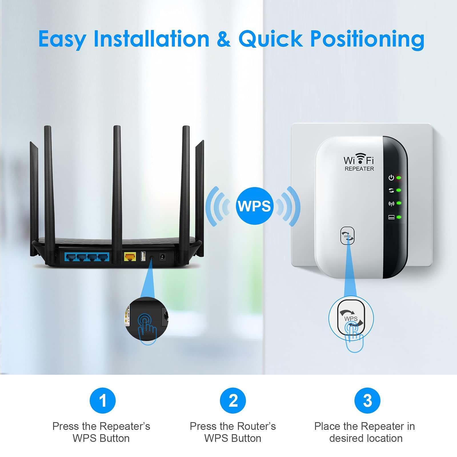 WiFi Extenders Signal Booster for Home, WiFi Extender, WiFi Booster, Wireless Signal Range Amplifier Covers Up to 3000 Sq.ft, WiFi Repeater, Internet Booster, Internet Extender