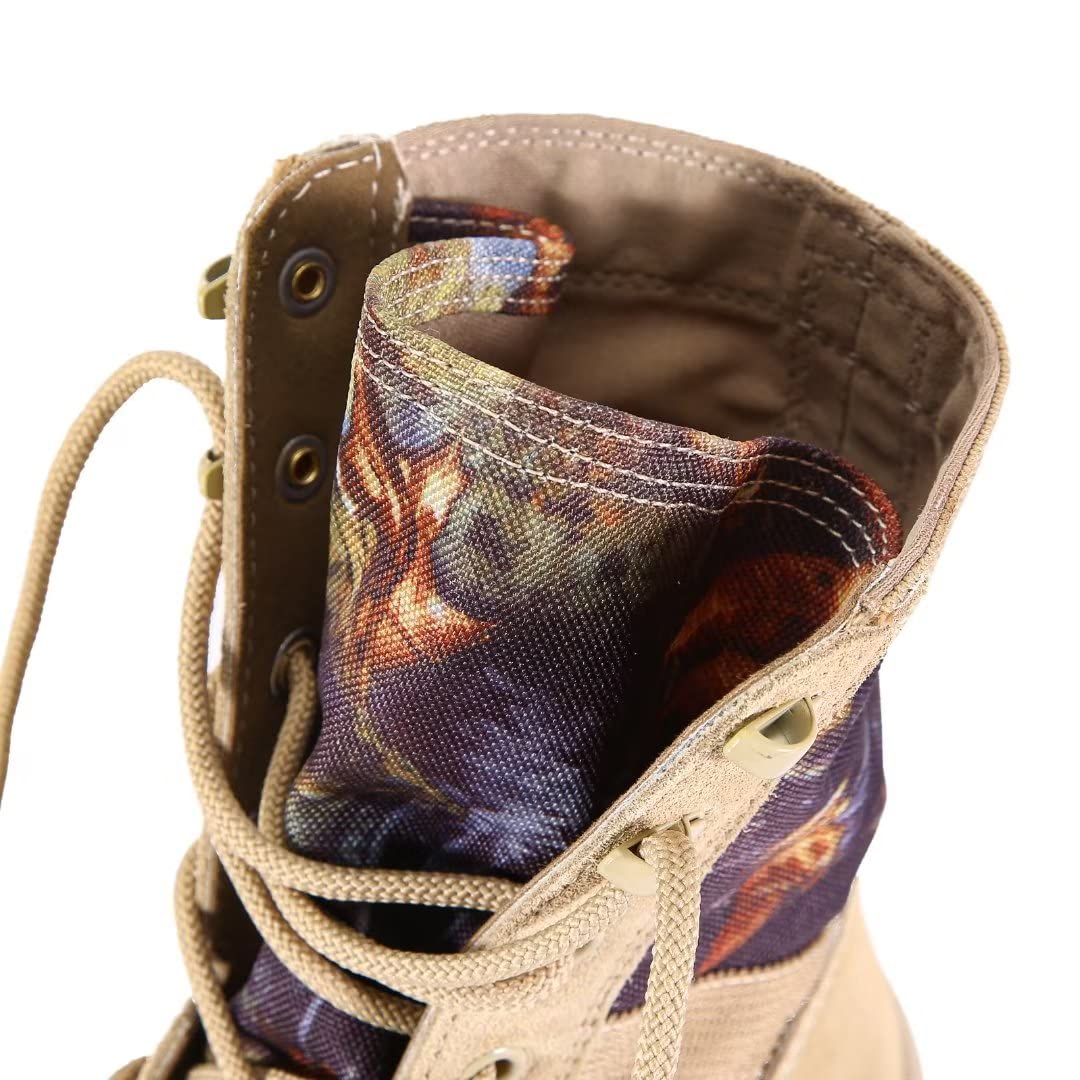 SYALL Women's Hiking Boots Lightweight and Breathable Camouflage Water-resistant Non-Slip Mid Durable Desert Trekking Shoes
