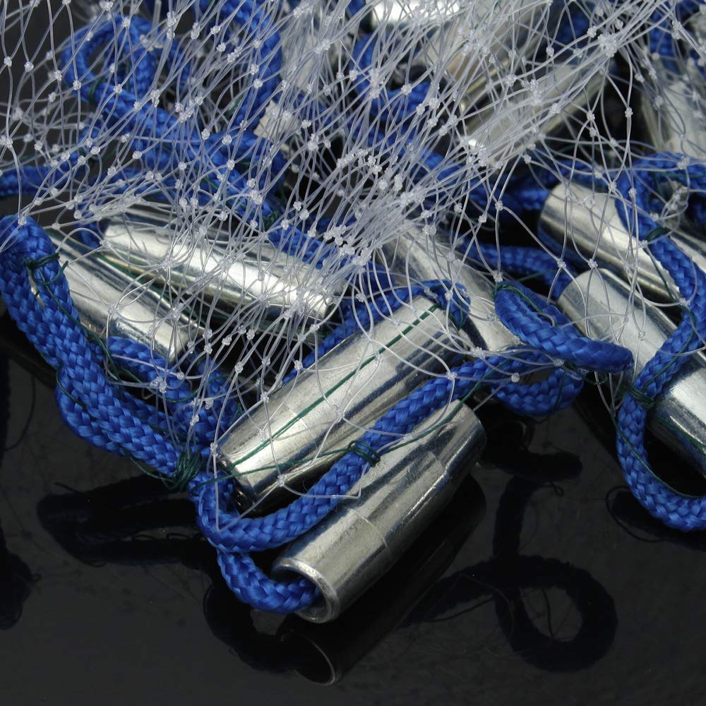 OTOEZ Fishing Cast Nets 3Ft-8Ft Radius Saltwater Fishing Net for Saltwater Freshwater Bait Shrimp Trap Fish Throw Net Nylon/Tire Line 0.47/0.79 Inch Mesh Heavy Duty Sinker (4FT, Nylon Line with Ring)