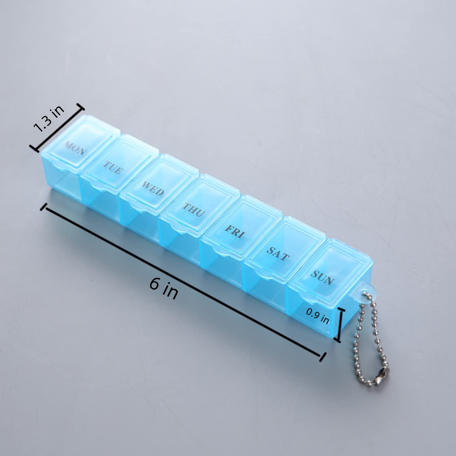 Weekly Pill Organizer 7 Day AM/PM Pill Box, Vitamin Planner, Medicine Box, Supplement, Large Compartments (Blue)