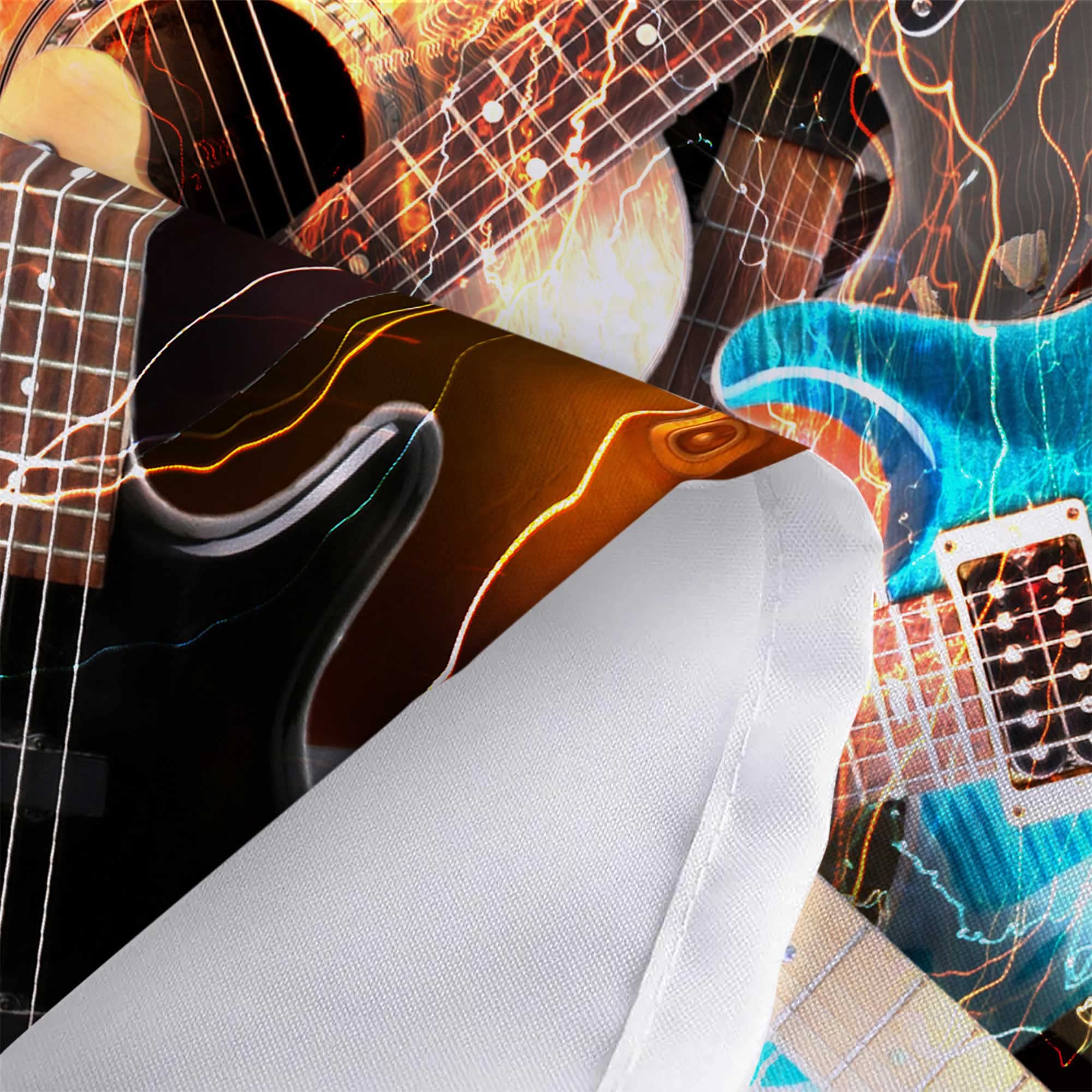 Music Tapestry, Guitar Musical Tapestry Wall Hanging for Bedroom, Instrument Rock Style Lover Tapestry Home Decor (80"W X 60"H)