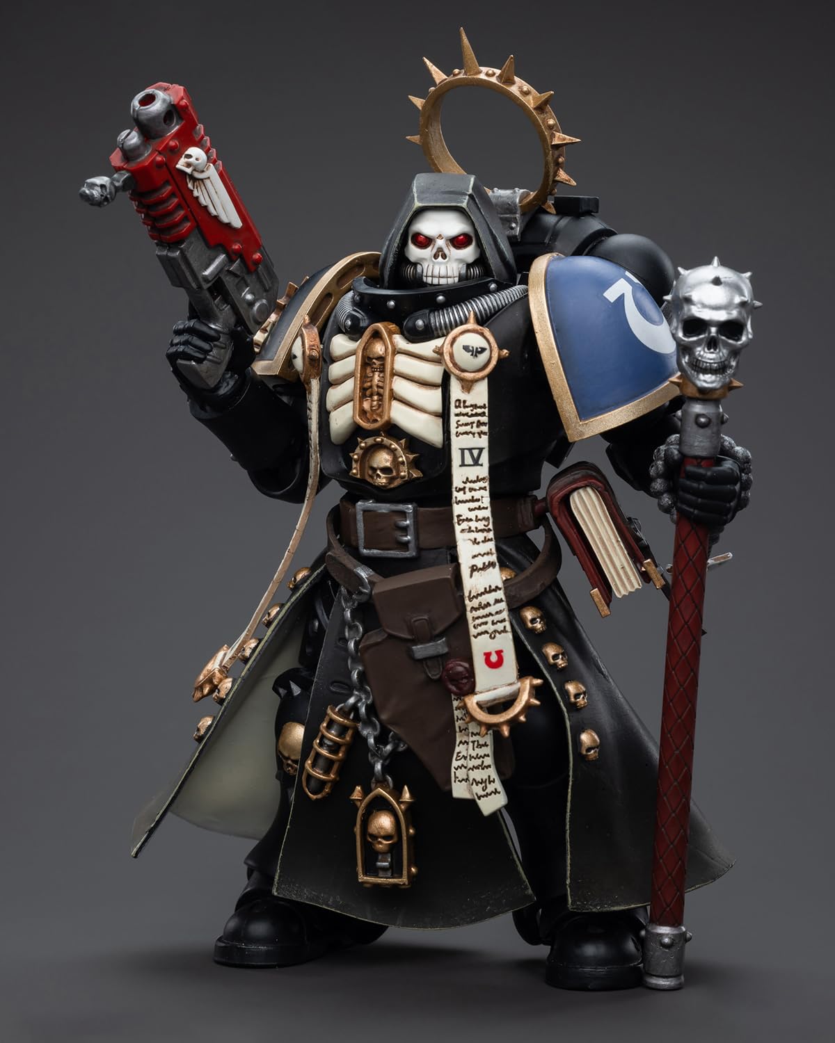 Pipigirl JoyToy Warhammer 40K Space Marine Genuine License 1/18 Soldier, Ultramarines Primaris Chaplain, 4.76 inch Models Space Marines Action Figures Kits (Brother Varus)
